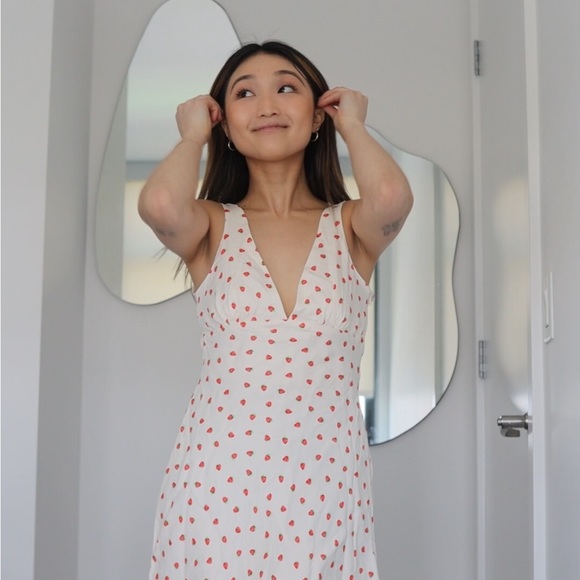 Zara | Dresses | Zara Silk Material Strawberry Dress | Poshmark